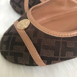 Tommy Hilfiger | Shoes | Tommy Hilfiger Brown Monogram Flats | Poshmark